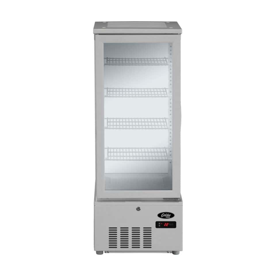 Refrigerated glass display cabinet - 92Lt, White - The Cater Ring